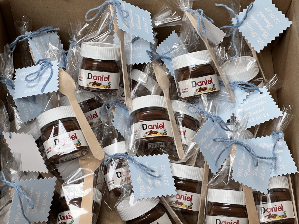 Mini nutellas personalizables con cucharita - Kit Quiero
